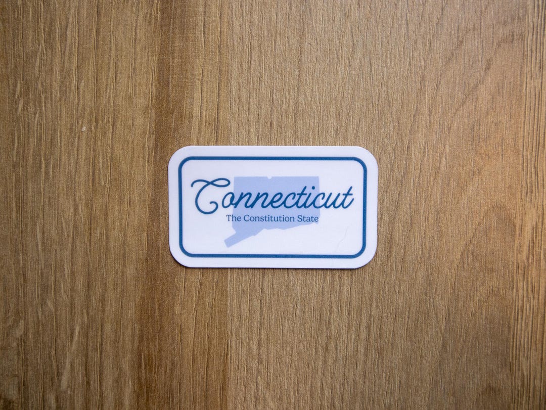 Connecticut Vinyl Decal | Constitution State Waterproof Laptop Sticker ...