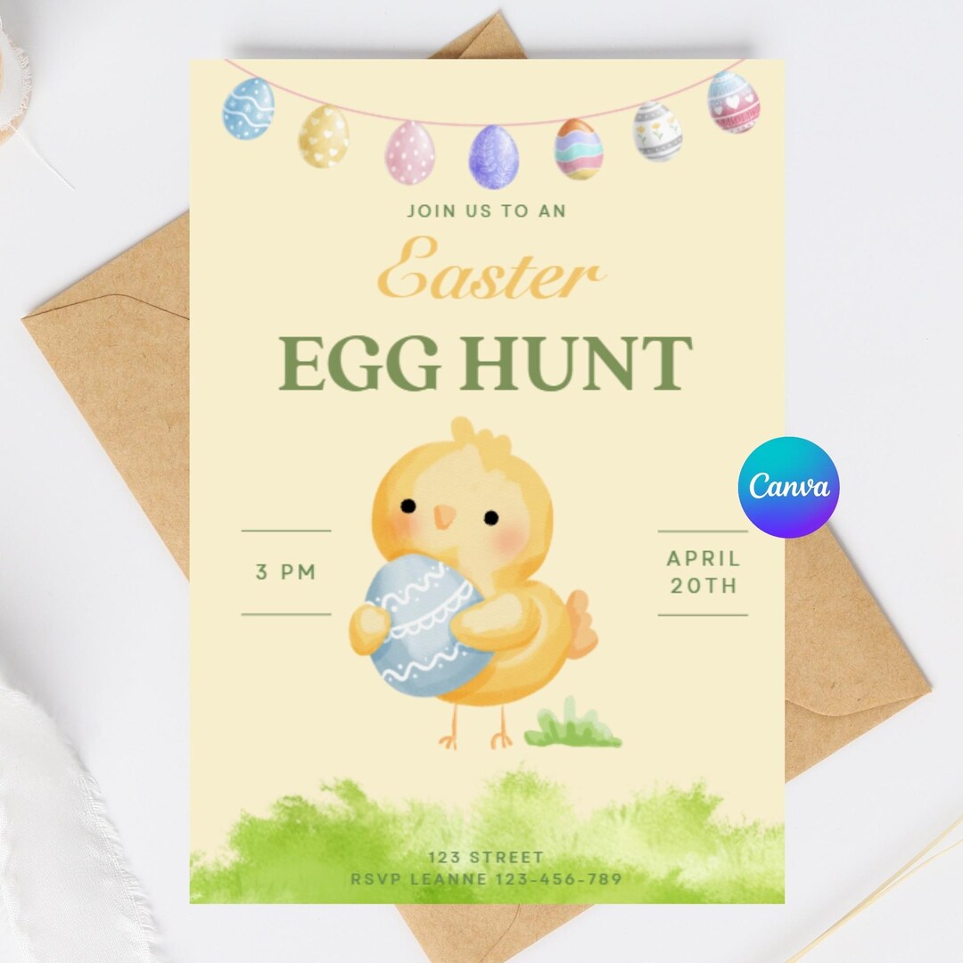 Easter Party Invitation | Easter Party Invite | Egg Hunt Invite ...
