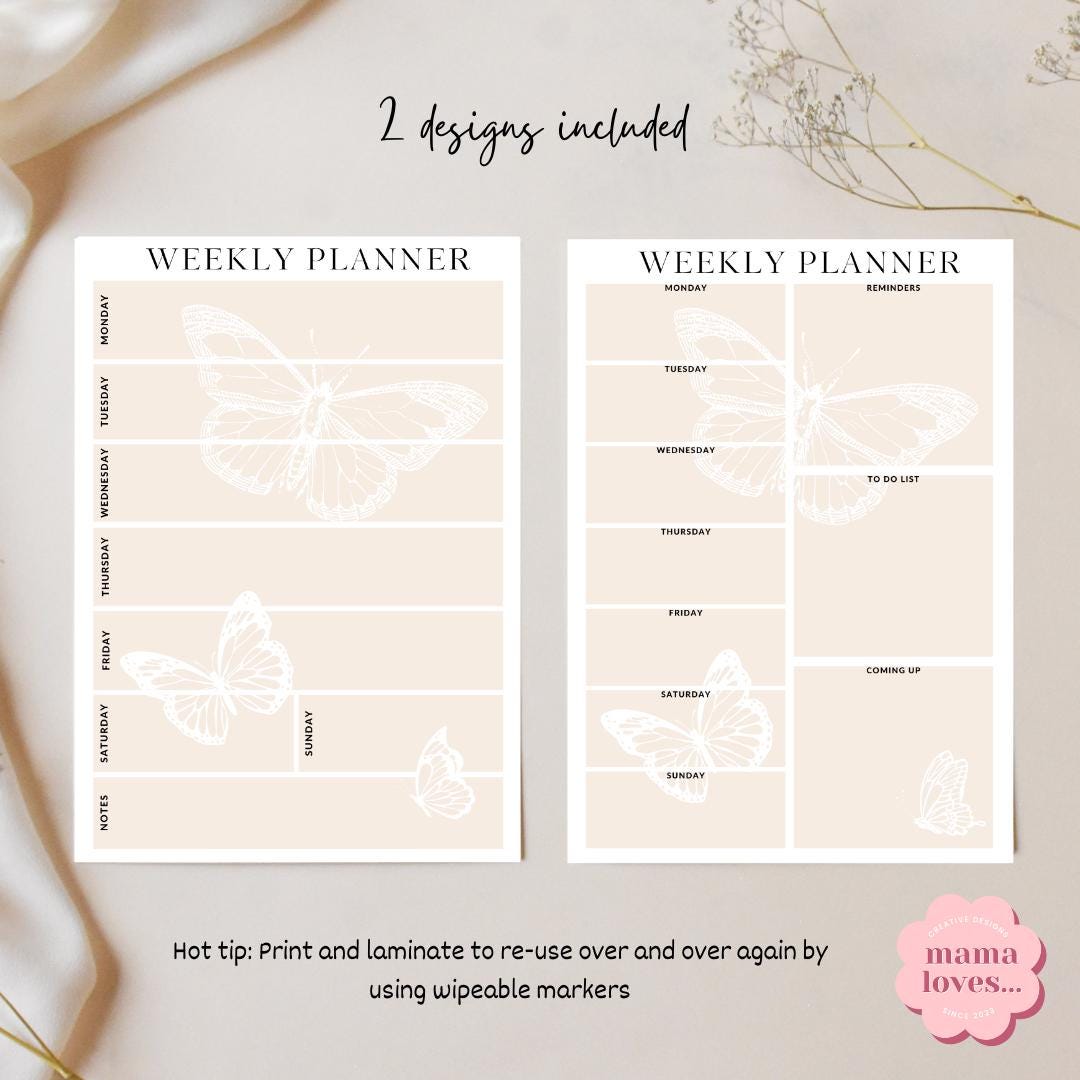 Printable Weekly Planner Template, Schedule Organiser, Kids Weekly ...
