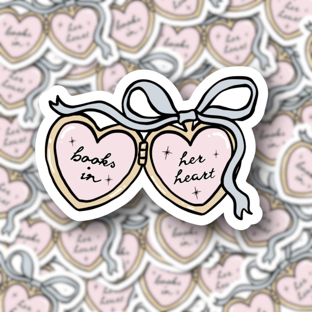 Books in Her Heart Locket Sticker: Coquette Booktok Kindle Decal - Etsy