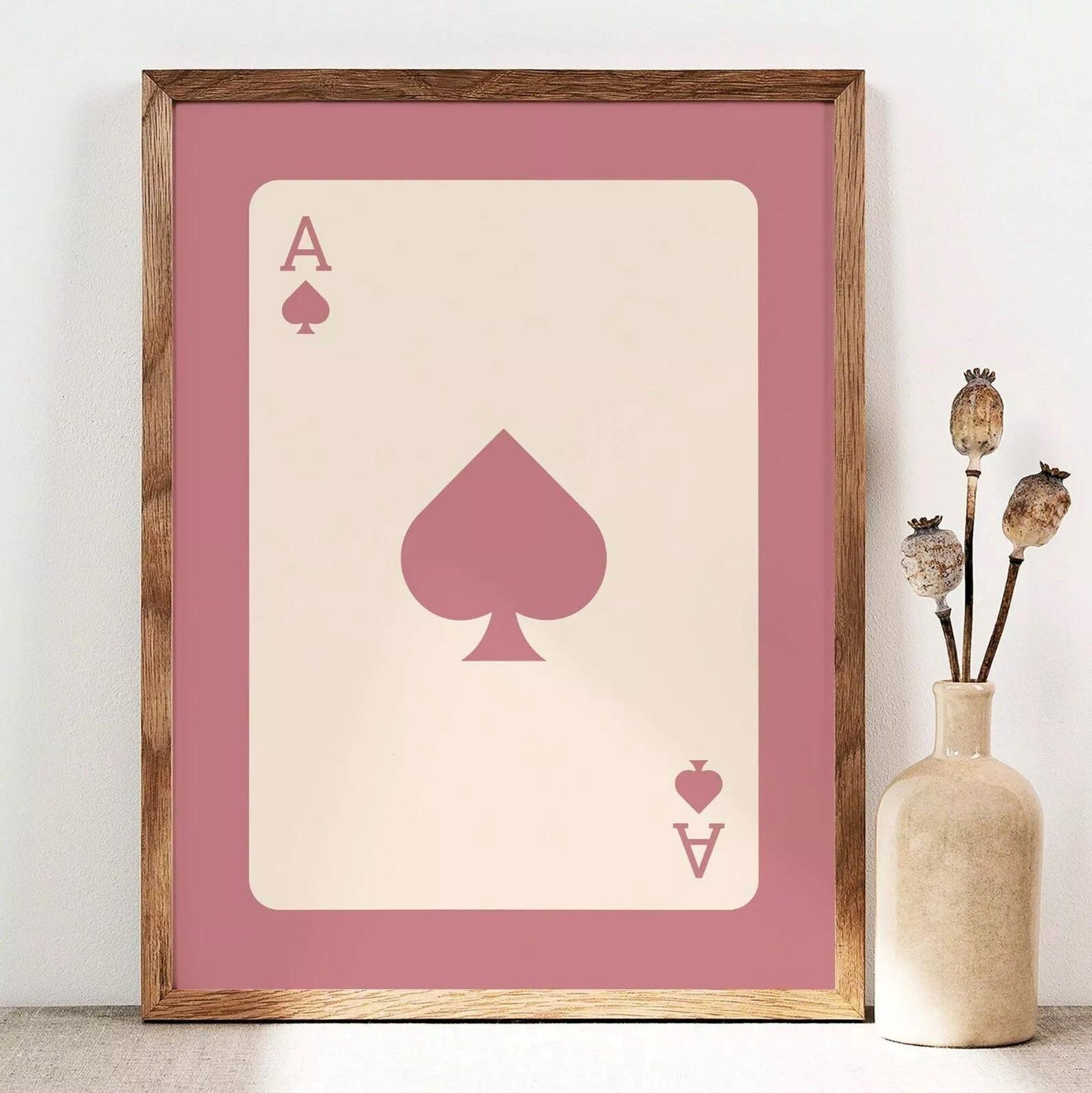 Retro Cards Wall Art Posters Set of 3 Blush Pink Frameless Art Poster ...