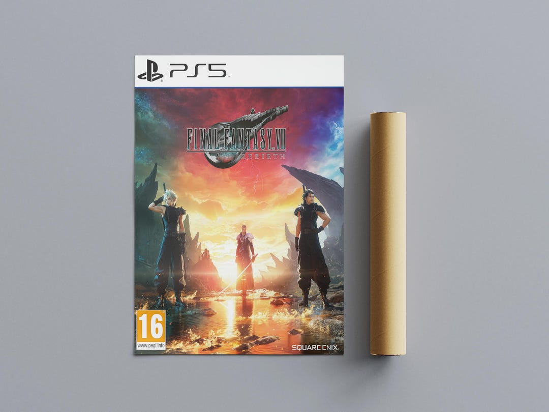 Final Fantasy 7 Rebirth Gaming Poster Frameless Video Gamer Wall Art ...