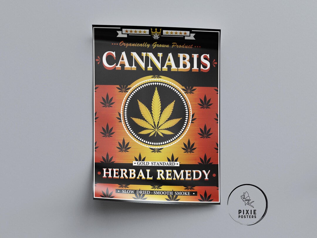 Stoner Wall Art Ganja Posters Retro Cannabis Weed Art Poster Prints 119 ...