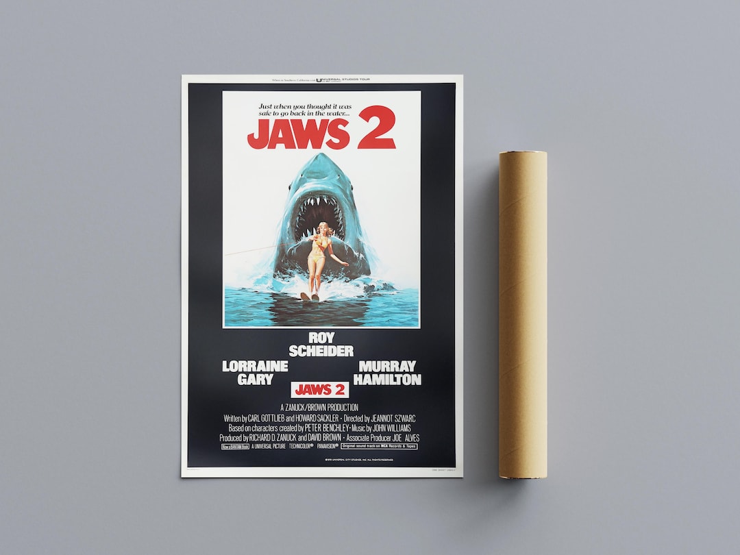 Jaws 2 Movie Poster Frameless Cinema Wall Art Posters Prints - Etsy