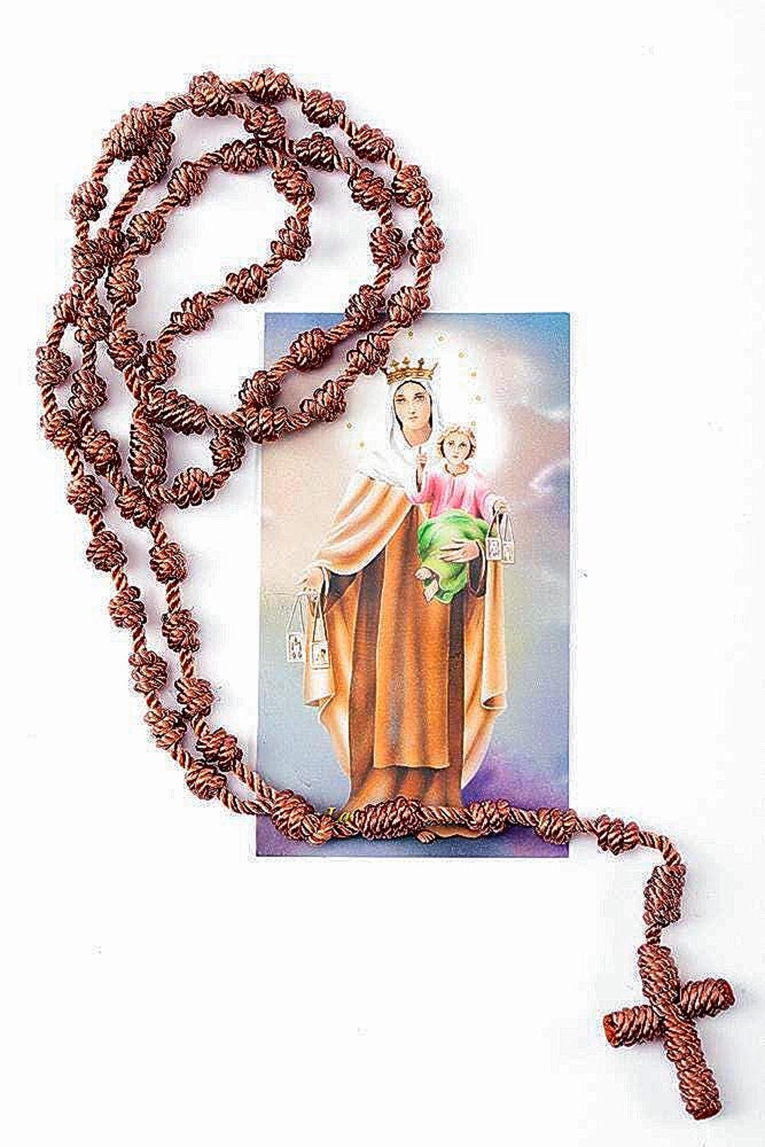 Our Lady of Mt. Carmel Five-decade Handcrafted Cord Rosary - Etsy