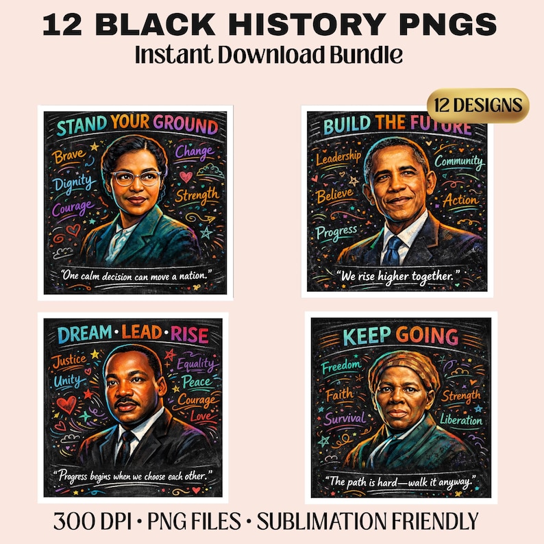 Black History PNG Bundle, Black Leaders PNG, African American Art ...