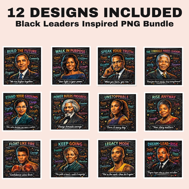Black History PNG Bundle, Black Leaders PNG, African American Art ...