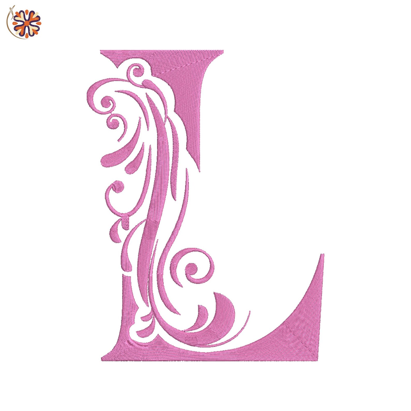 Ornate Floral Letter L Embroidery Design | Monogram Alphabet | Machine ...