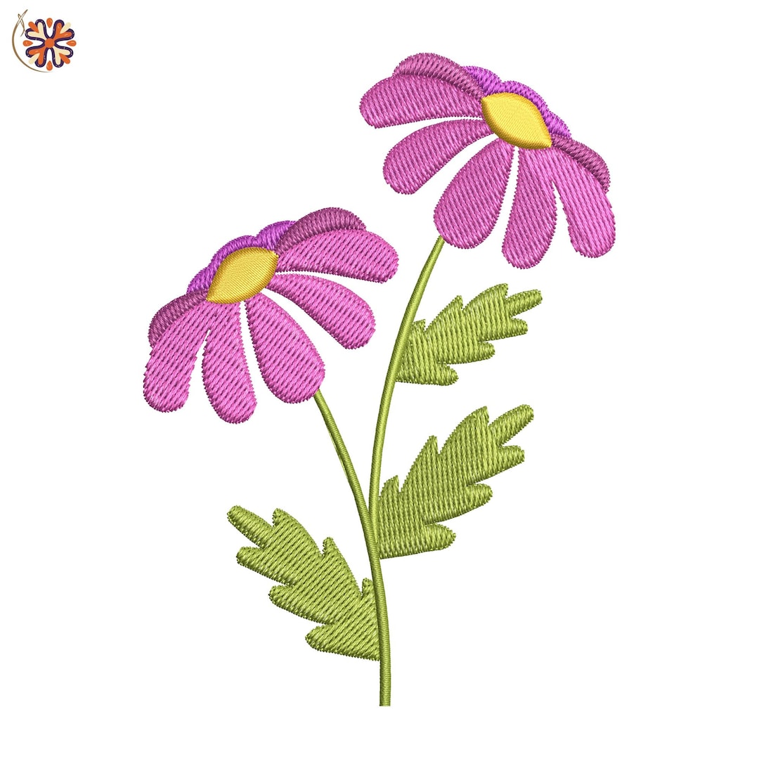 Pink Daisy Flower Embroidery Design | Floral Machine Embroidery File - Etsy