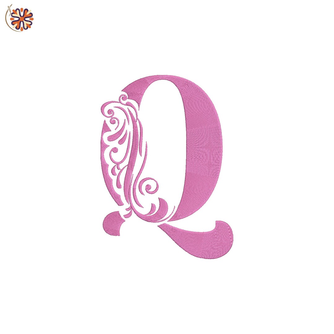 Ornate Letter Q Embroidery Design | Floral Monogram Alphabet | Machine ...