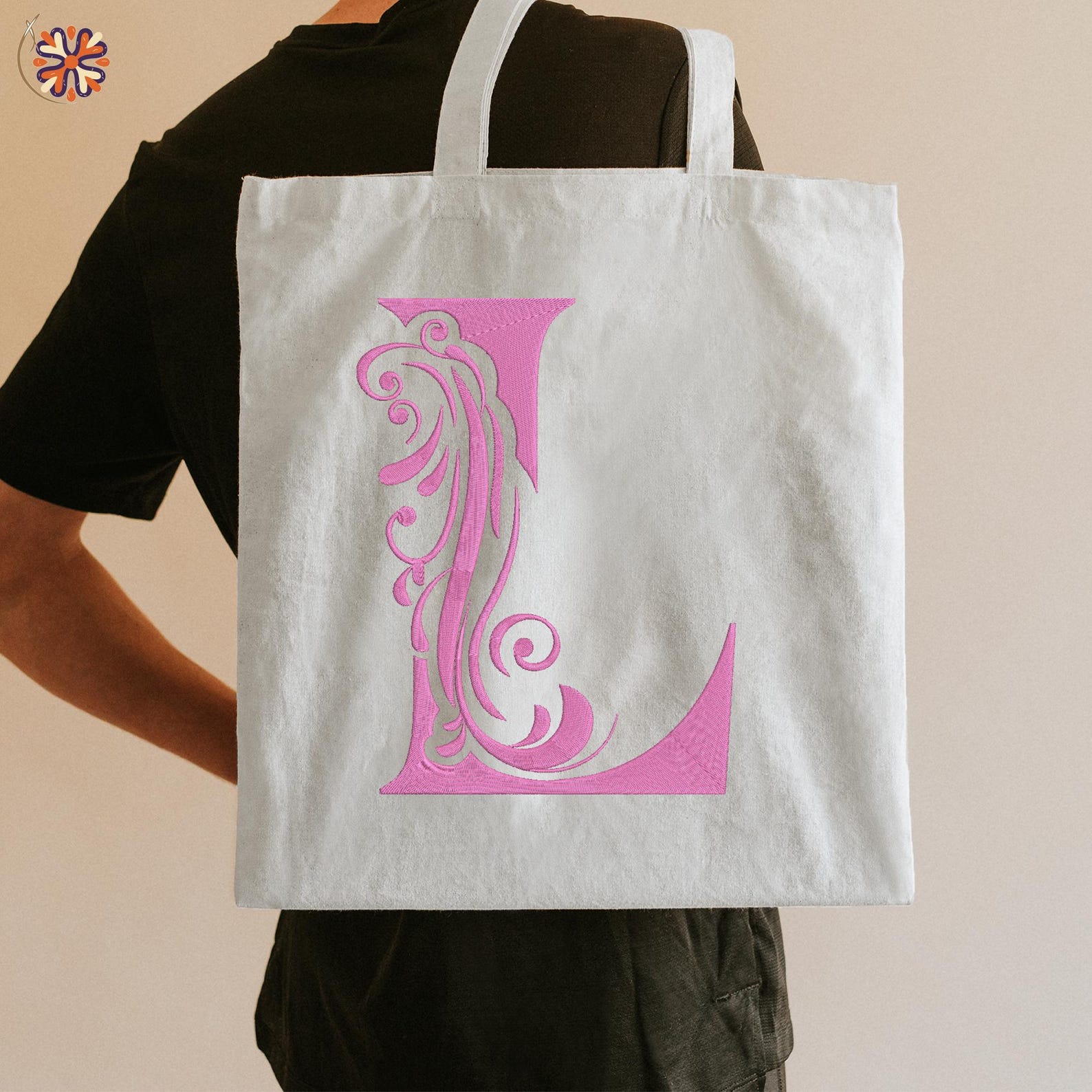Ornate Floral Letter L Embroidery Design | Monogram Alphabet | Machine ...