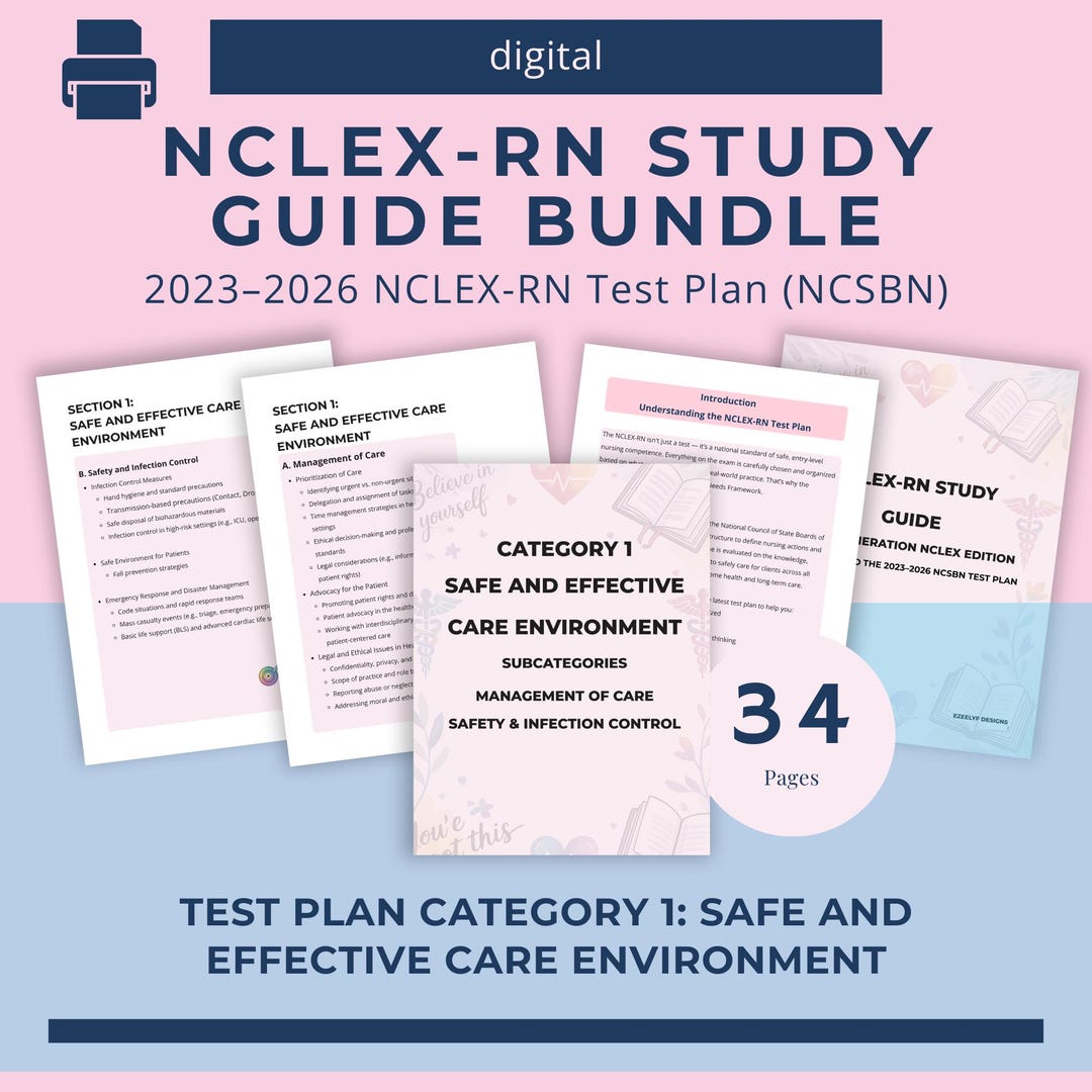 NCLEX RN Study Guide Bundle Nclex Test Plan Guide Nextgen Nclex Exam ...