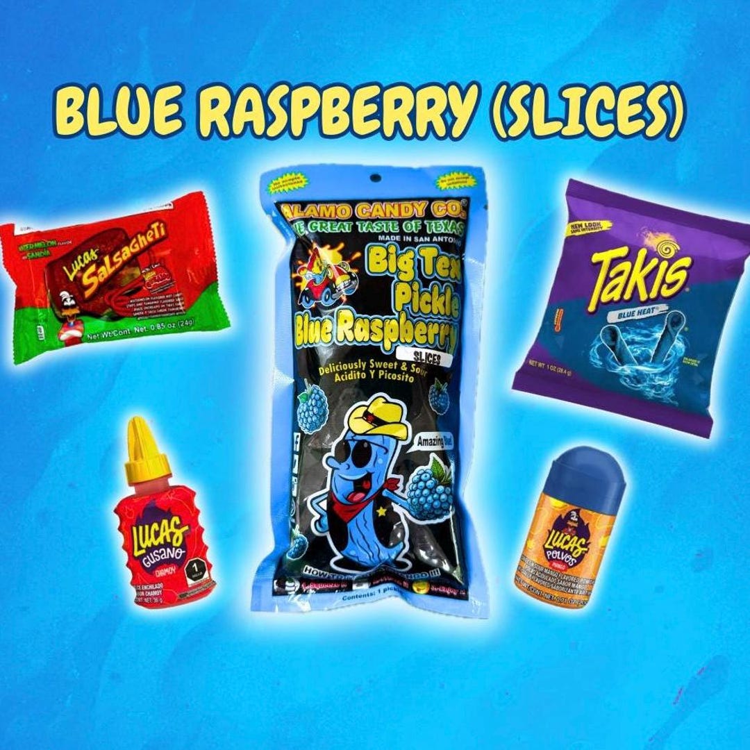 Blue Raspberry Pickle Slices Kit, Takis, Lucas Candy Snack Gift - Etsy