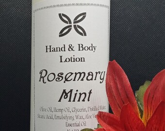 Rosemary Mint Hand and Body Lotion - Etsy