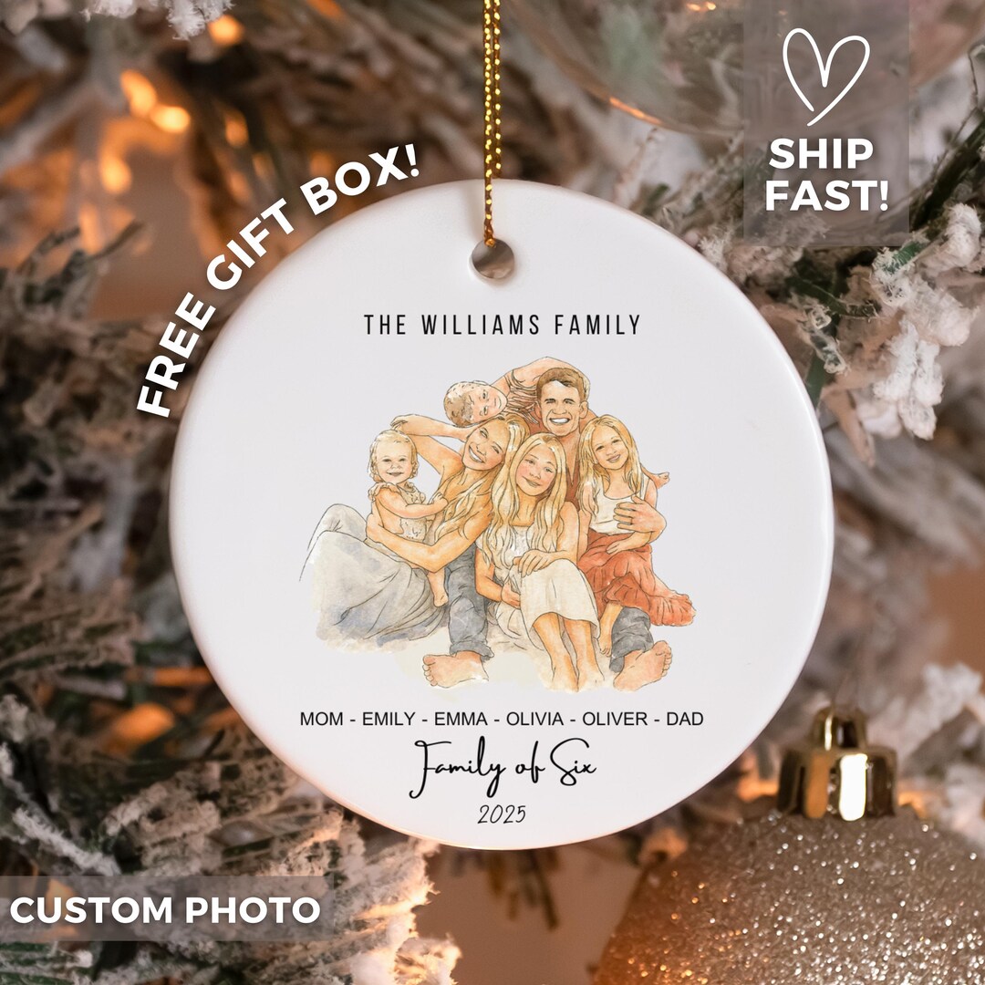 Personalized Family of Six Christmas Ornament: Keepsake Gift - Etsy