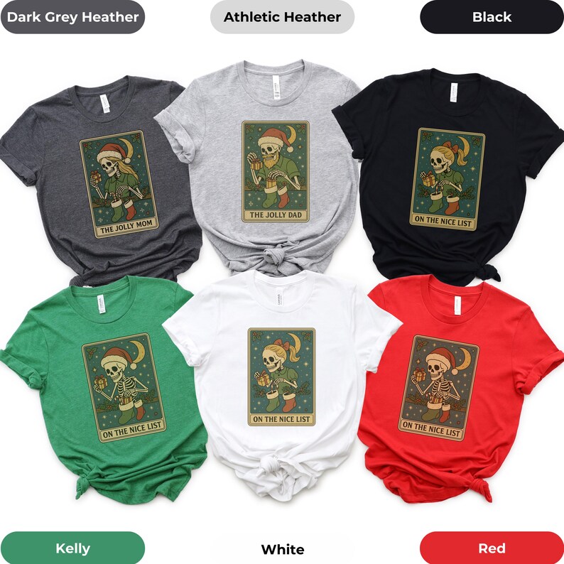 Matching Family Christmas Shirts, Tarot Card Shirt, Skeleton Holiday ...