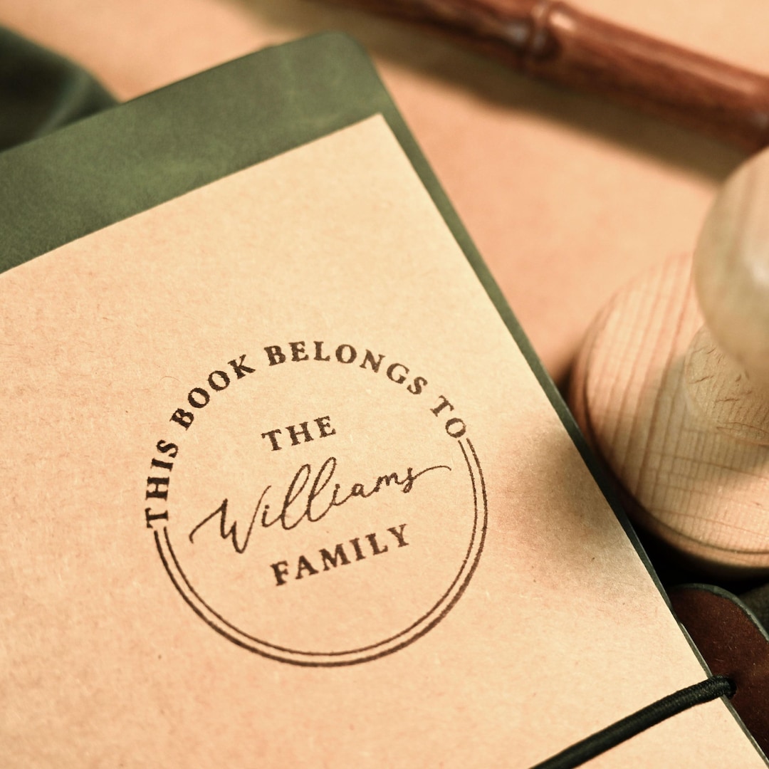 Personalized Book Stamp | Custom Logo Stamp | Book Embosser Stamp ...