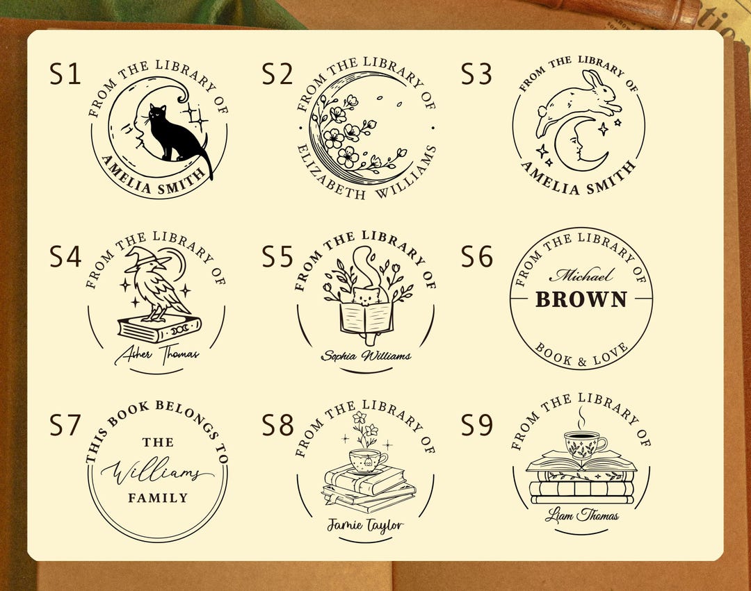 Personalized Book Stamp | Custom Logo Stamp | Book Embosser Stamp ...