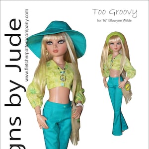 Too Groovy Doll Clothes Sewing Pattern for 16" Ellowyne Wilde Tonner - Etsy