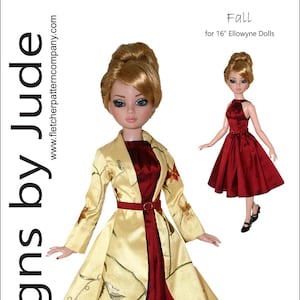 Doll Clothes Sewing Pattern for 16" Ellowyne Wilde Dolls, Fall Coat ...