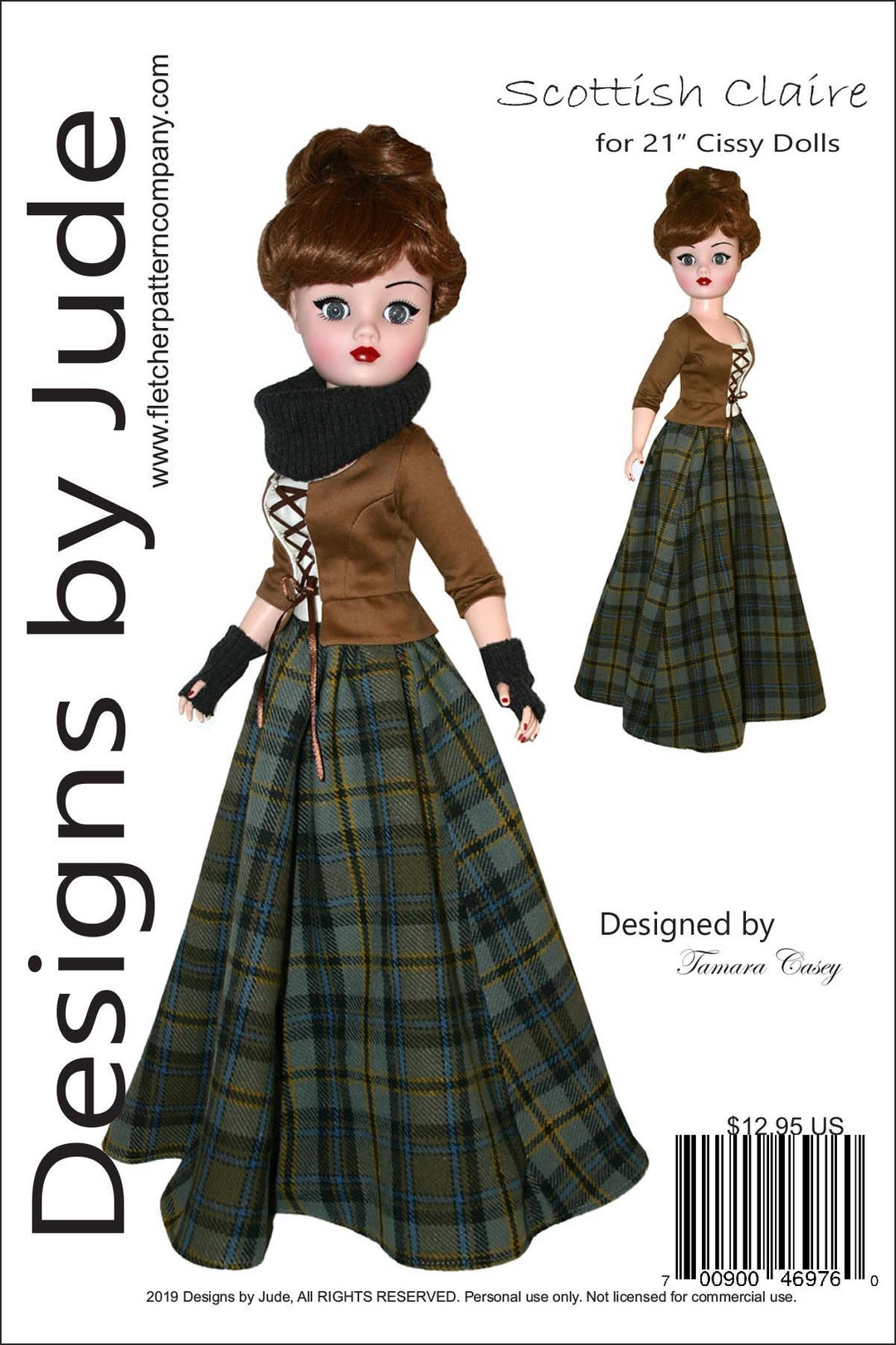 PDF Scottish Claire Outlander Doll Clothes Sewing Pattern for 21" Cissy ...