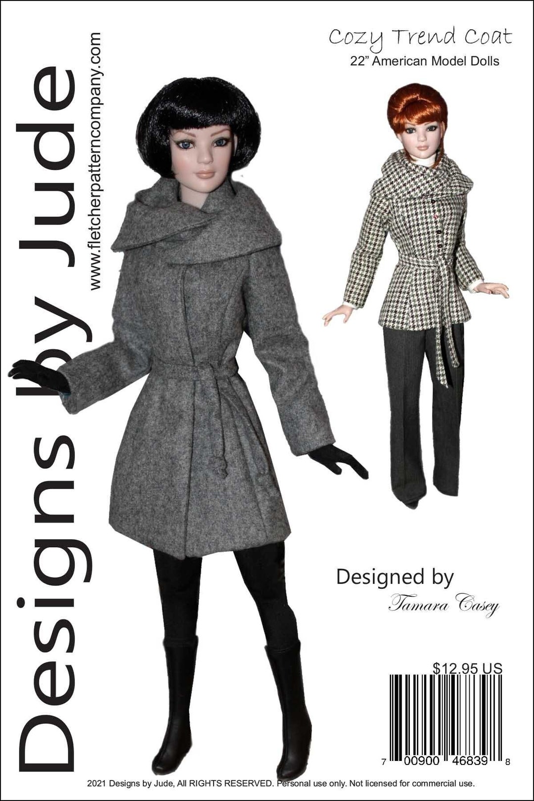 PDF Doll Clothes Sewing Pattern for 22" American Model Dolls Tonner ...