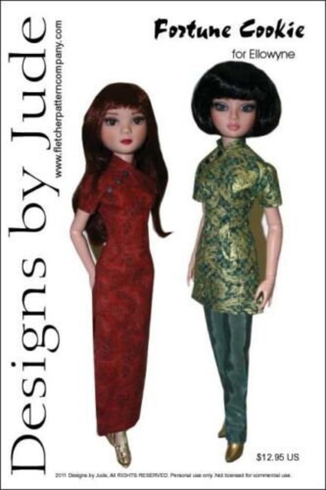Ellowyne Pattern, Doll Clothes Sewing Pattern, Cheongsam, Fortune ...