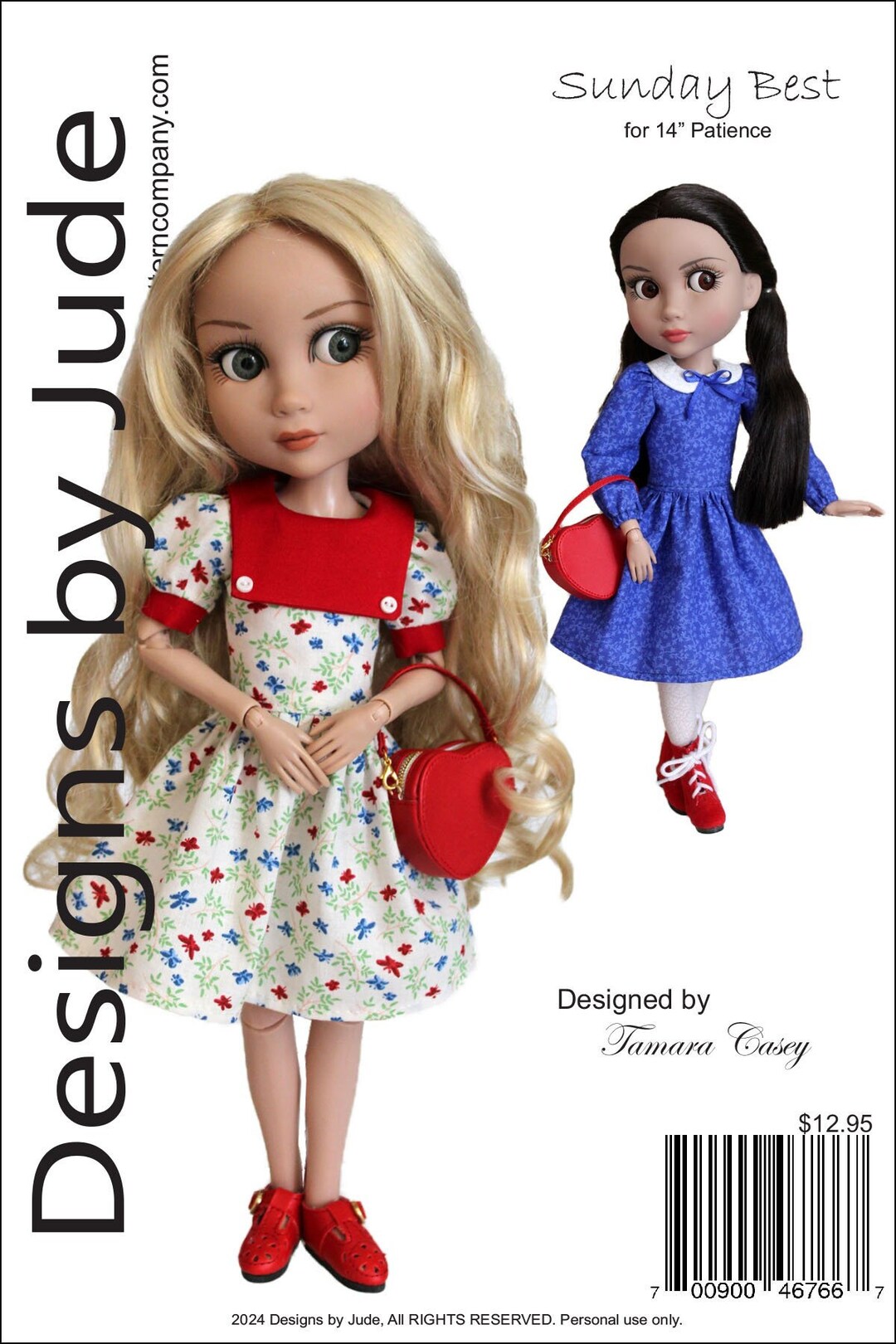 Sunday Best Doll Clothes Sewing Pattern for 14" Patience Doll, Tonner ...