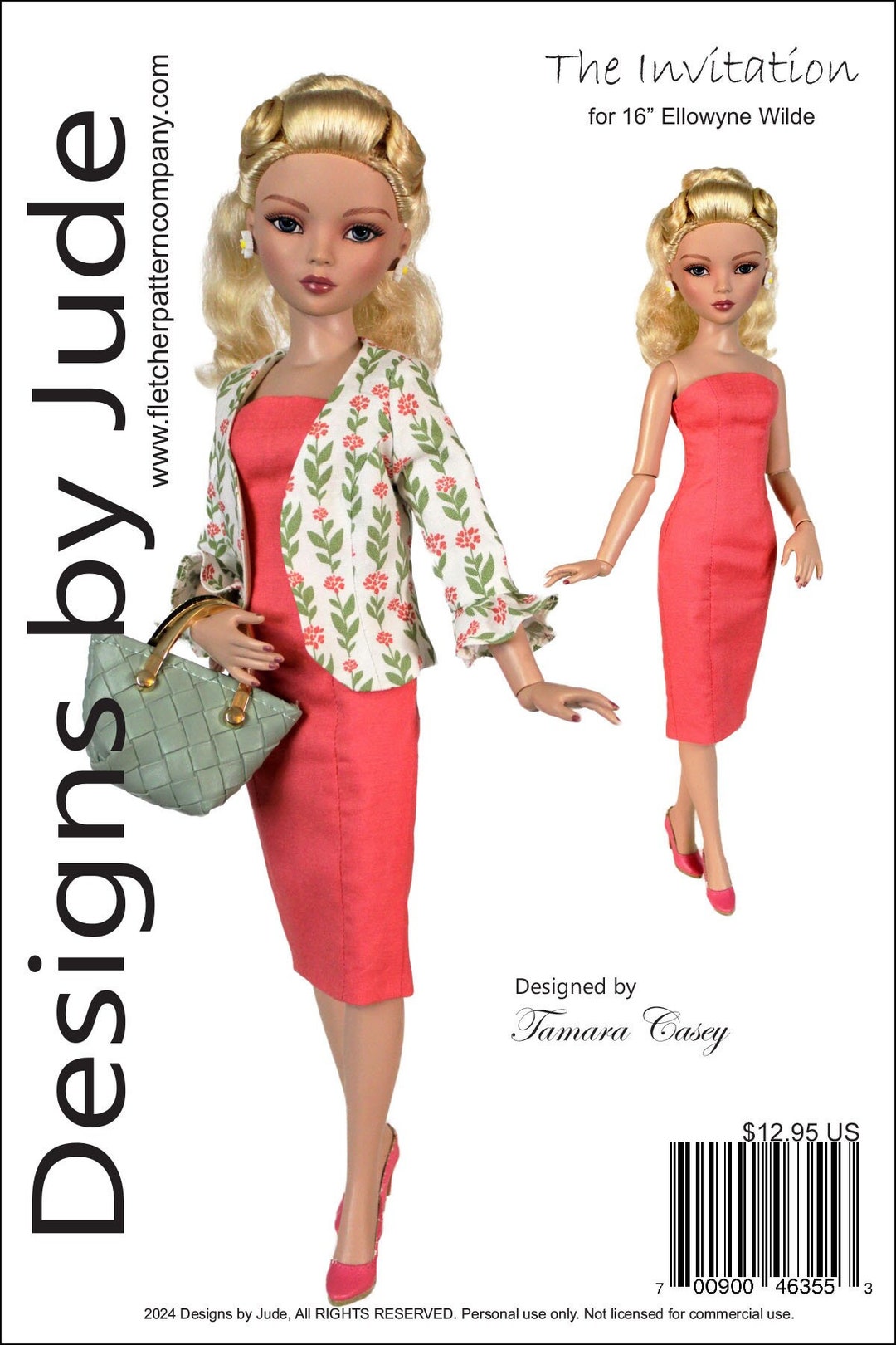 Doll Clothes Sewing Pattern for 16" Ellowyne Dolls, the Invitation ...