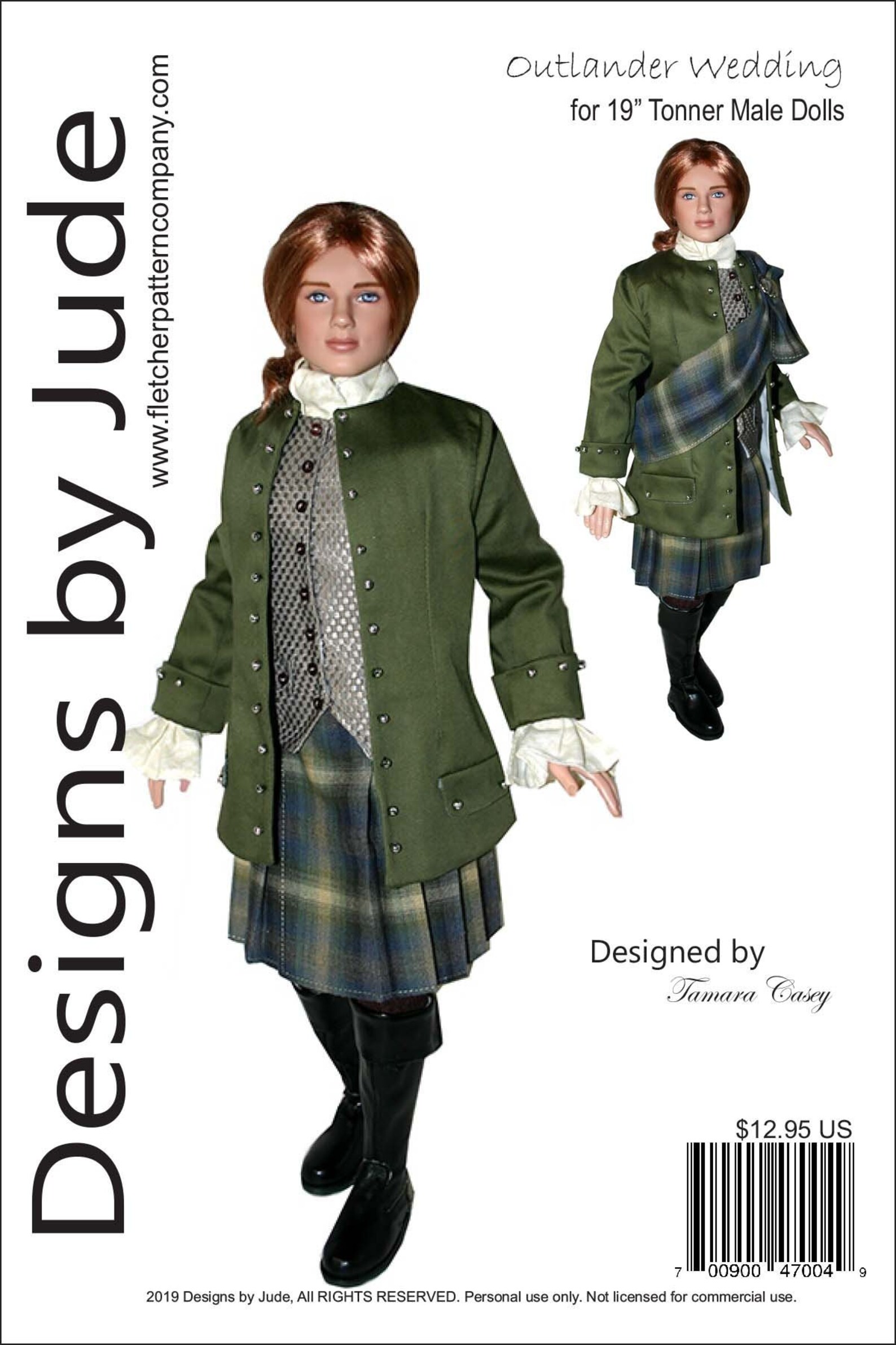 Outlander Wedding Jamie Doll Clothes Sewing Pattern for 19" Tonner Male ...