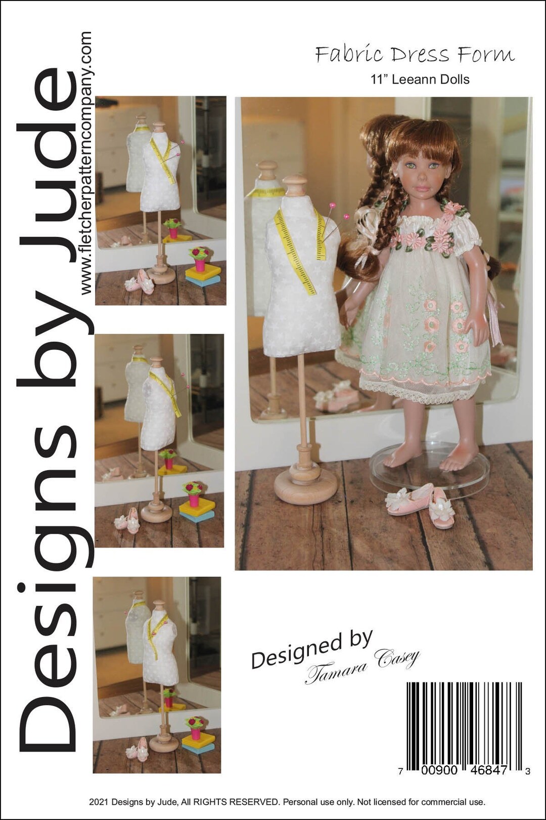 PDF Fabric Dress Form Sewing Pattern for 11" Leeann Dolls of Affordable ...