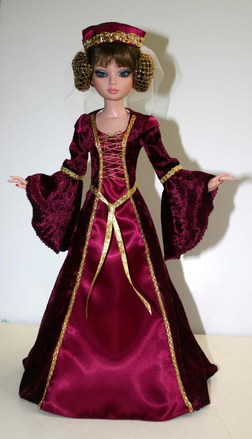Medieval Gown Doll Clothes Sewing Pattern for 16" Ellowyne Wilde Dolls ...