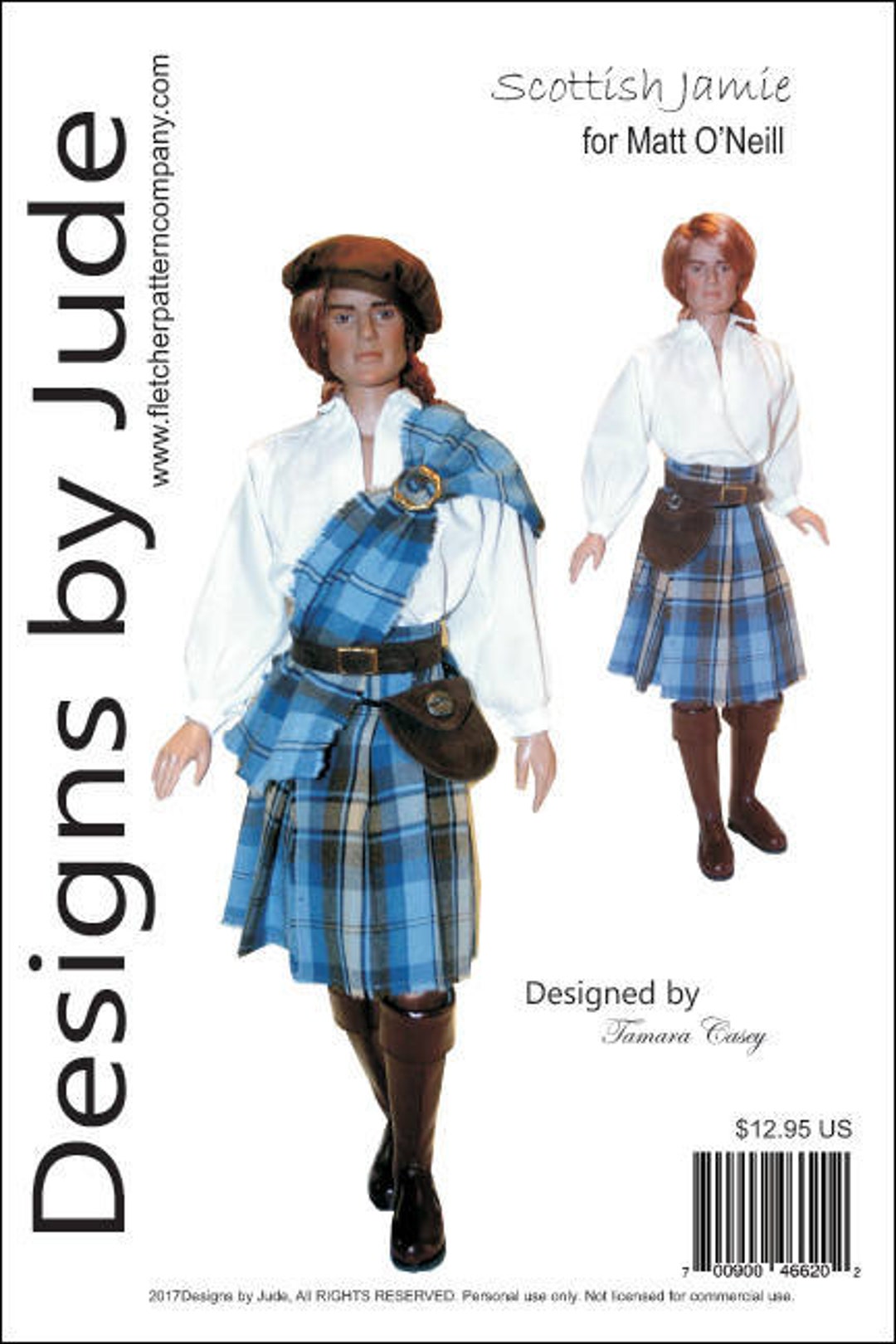 Outlander Scottish Jaime Doll Clothes Sewing Pattern for 17" Matt Dolls ...