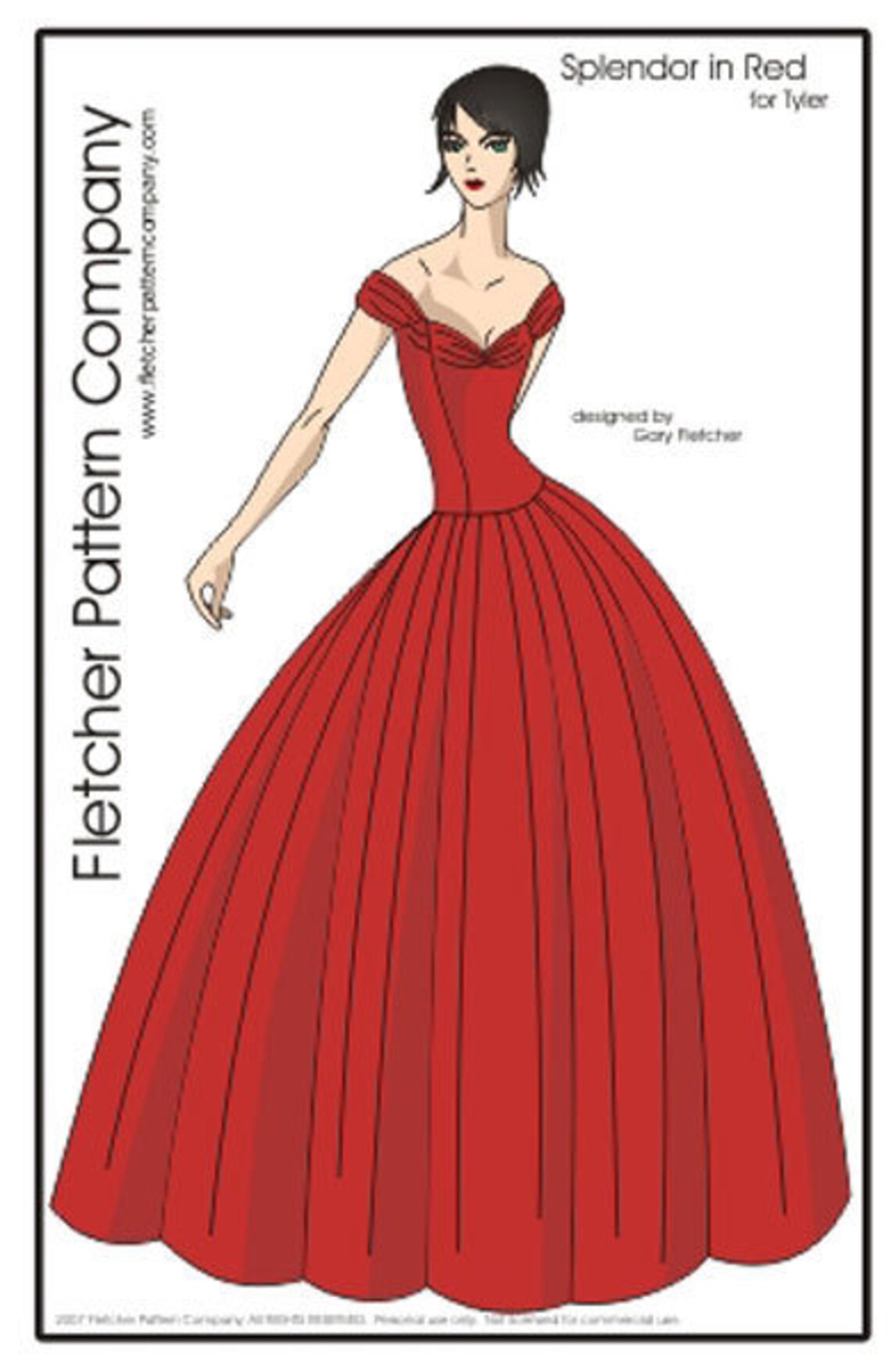 Splendor Gown Doll Clothes Sewing Pattern for 16" Tyler Wentworth ...