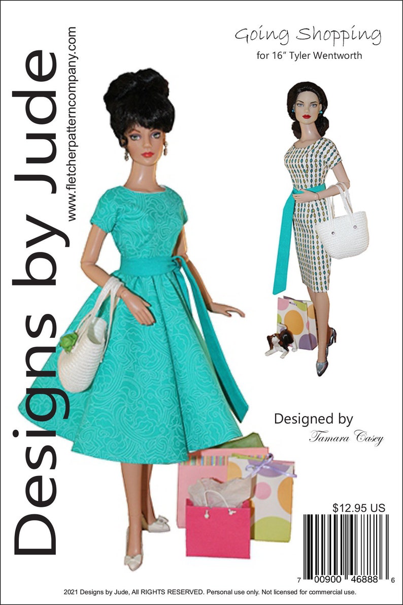 Going Shopping Doll Clothes Sewing Pattern for 16 Tyler | Etsy