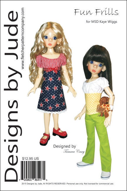 PDF Fun Frills Clothing Pattern for 46cm BJD MSD Kaye Wiggs | Etsy