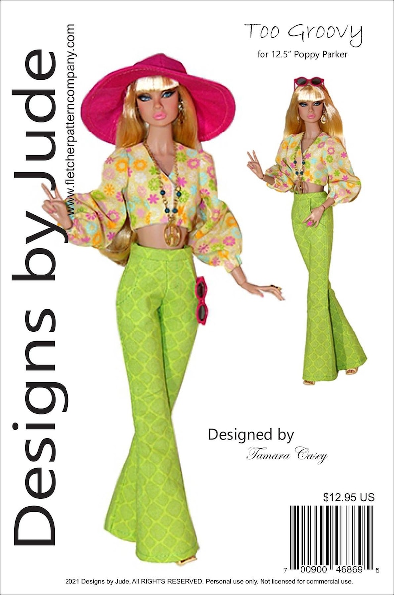 PDF Too Groovy Doll Clothes Sewing Pattern for 12.5 - Etsy