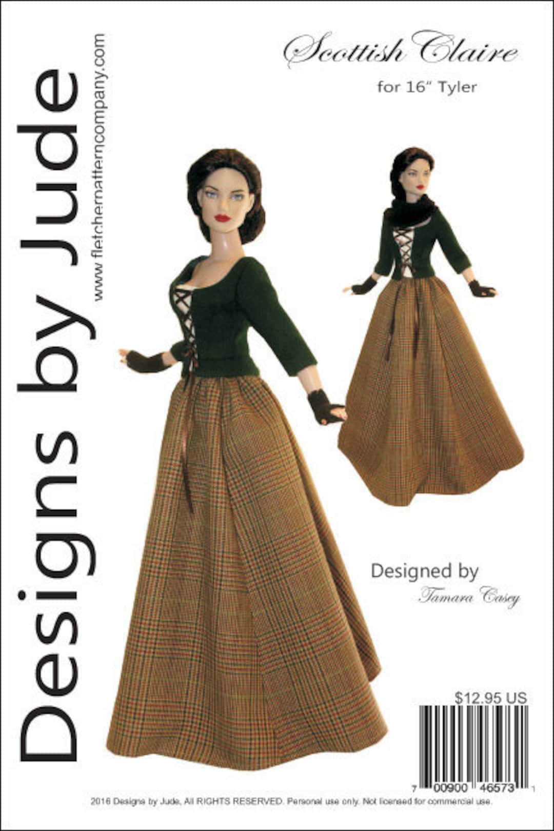 Doll Clothes Sewing Pattern for Tyler Wentworth Dolls Tonner, Scottish ...