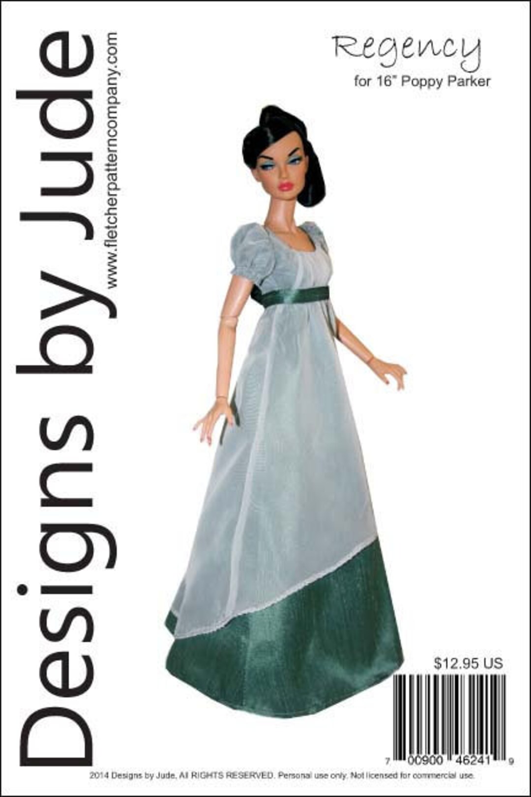 Regency Dress Doll Clothes Sewing Pattern for 16" Poppy Parker ...