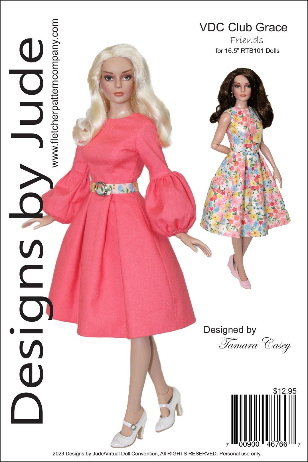 PDF Doll Clothes Sewing Pattern for RTB101 Body Grace Dolls Tonner, VDC ...