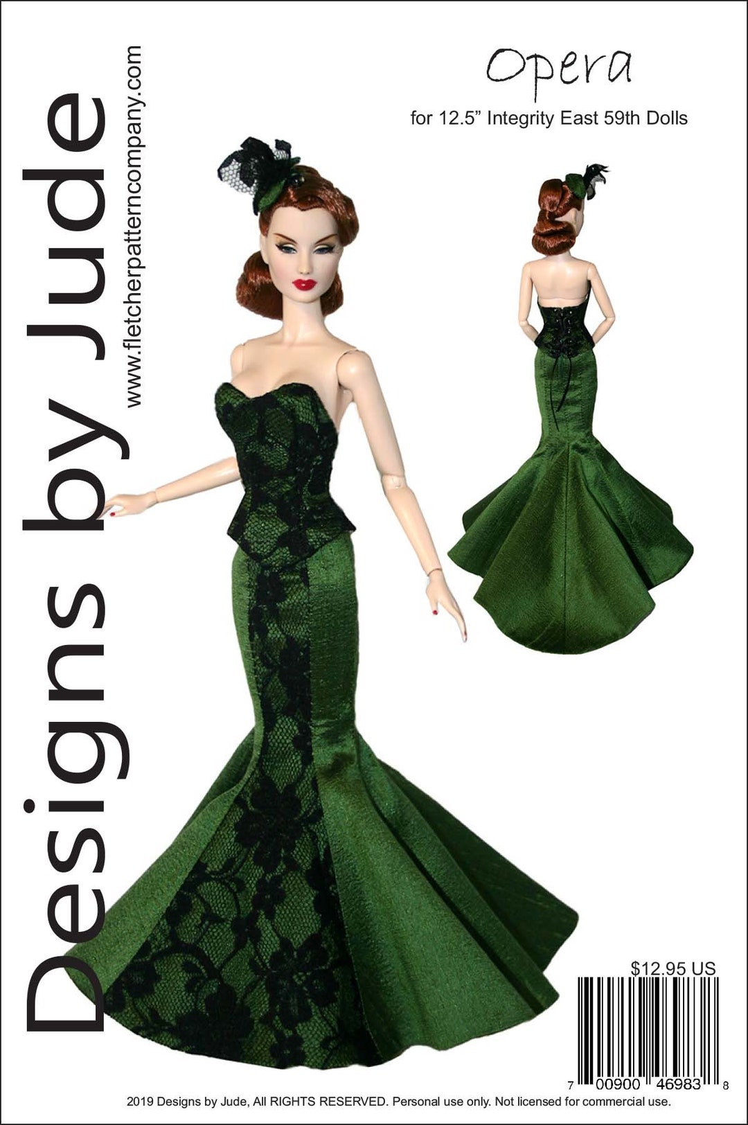 Opera Doll Clothes Sewing Pattern for 12.5" Integrity East 59th Dolls ...