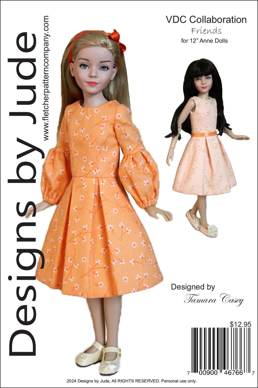 Friends Doll Clothes Sewing Pattern for 12" Articulated Anne Tonner ...