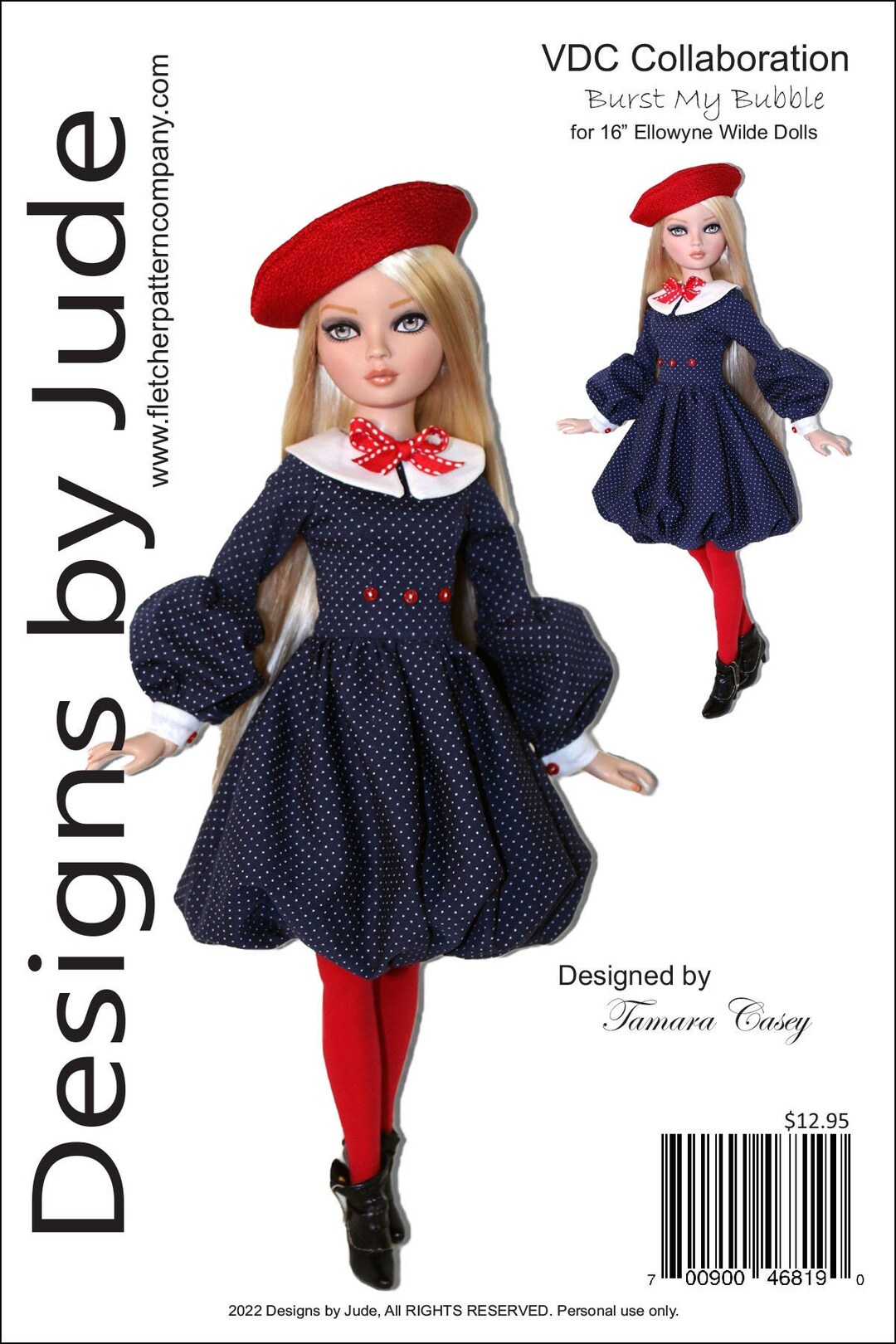 PDF Doll Clothes Sewing Pattern for 16" Ellowyne Wilde Dolls, the Gala ...