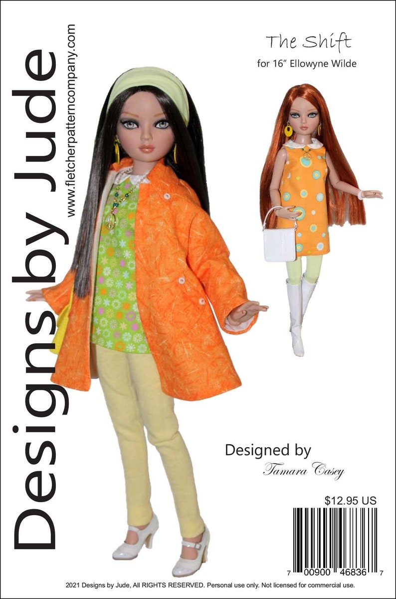 PDF Doll Clothes Sewing Pattern for 16" Ellowyne Wilde, the Shift ...