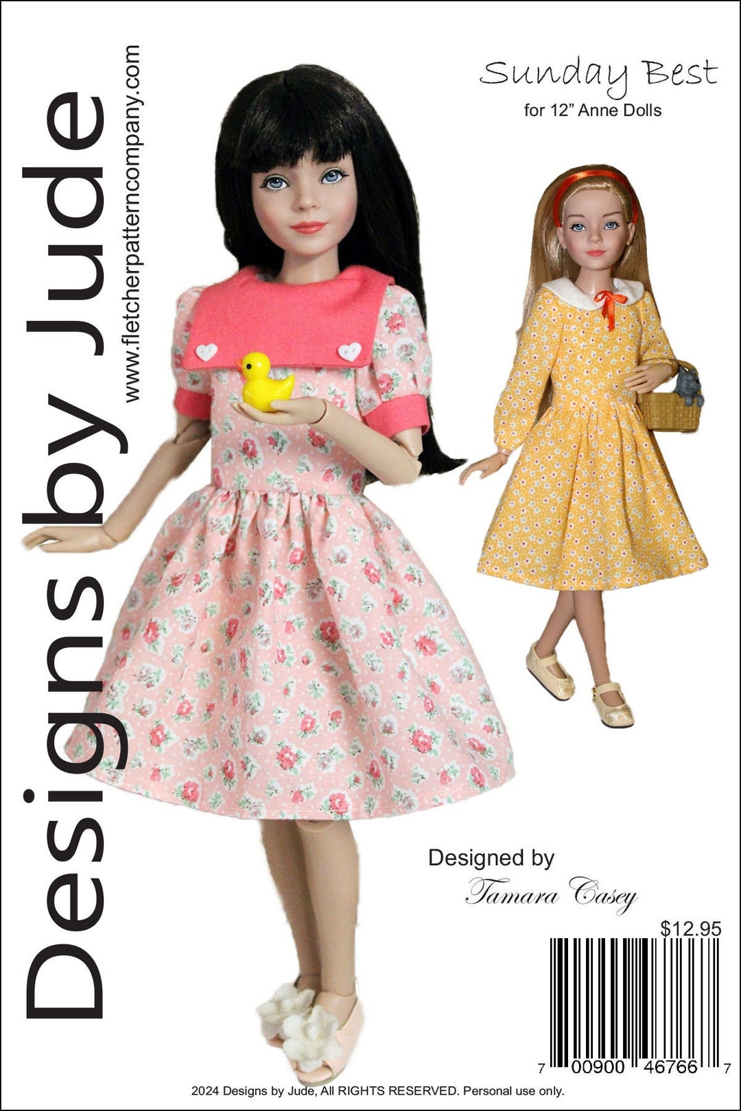 PDF Sunday Best Doll Clothes Sewing Pattern for 12" Articulated Anne ...