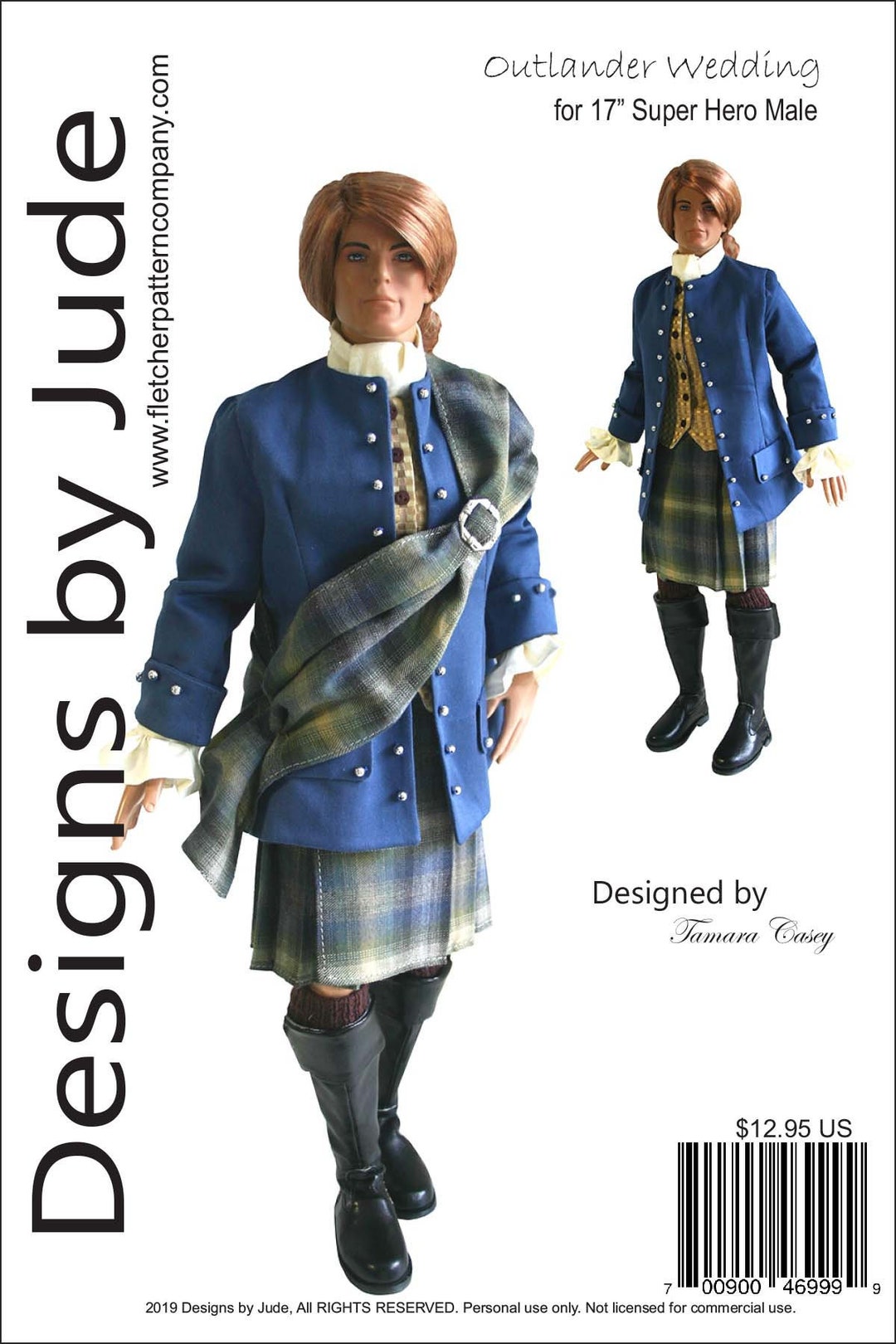 Outlander Wedding Jamie Doll Clothes Sewing Pattern for 17" Tonner ...
