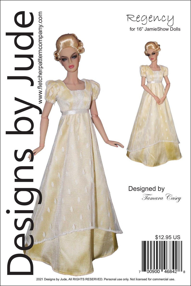 PDF Regency Doll Clothes Sewing Pattern for 16 Jamieshow - Etsy