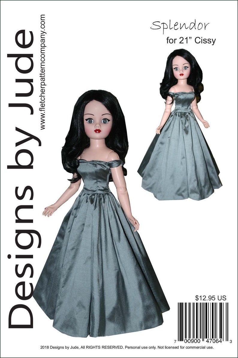 Splendor Gown Doll Clothes Sewing Pattern for 21 Cissy - Etsy