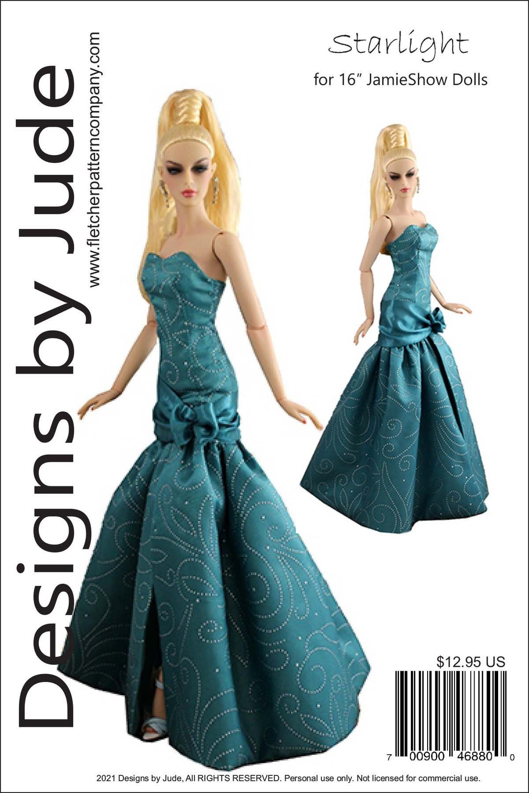 Starlight Doll Clothes Sewing Pattern for 16" Jamieshow Fashion Dolls ...