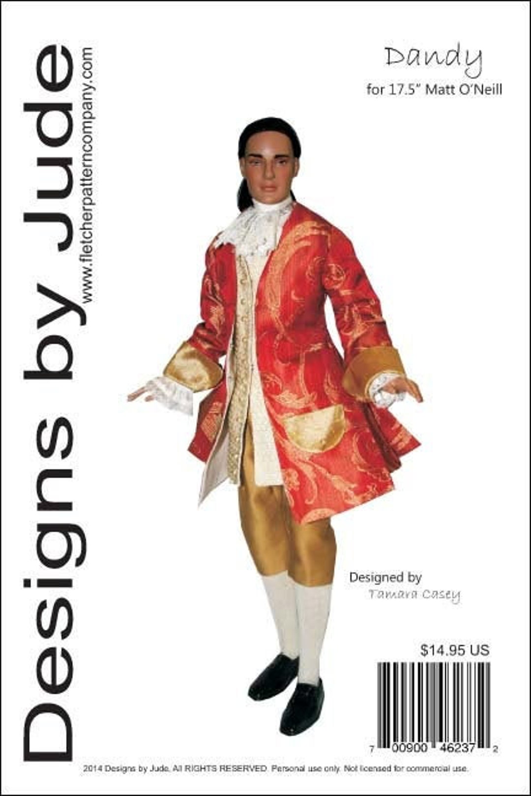 Dandy 1700's Suit Doll Clothes Sewing Pattern for Matt O'neill Dolls ...